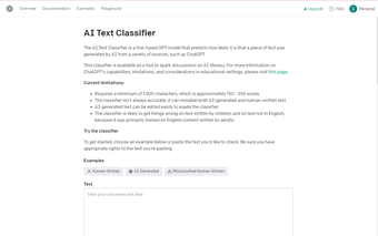 AI Text Classifier for AI: review, features & use cases